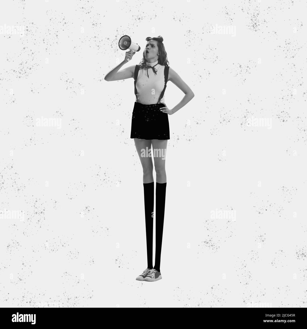 Artwork. Young beautiful charming girl retro, 70s, 80s fashion style ...