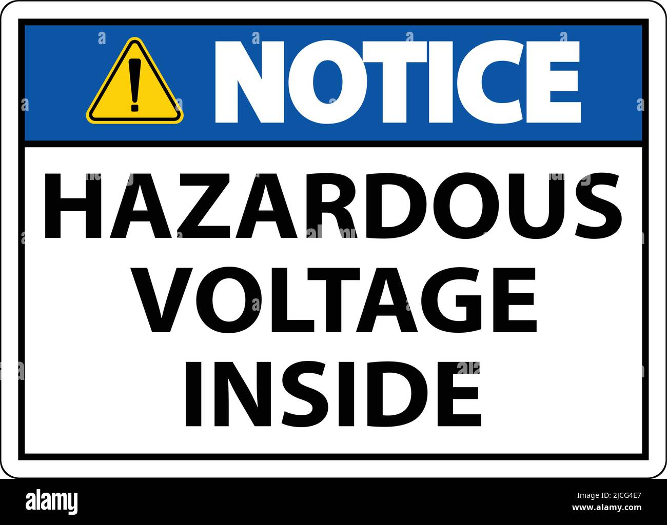 Notice Hazardous Voltage Inside Sign On White Background Stock Vector ...
