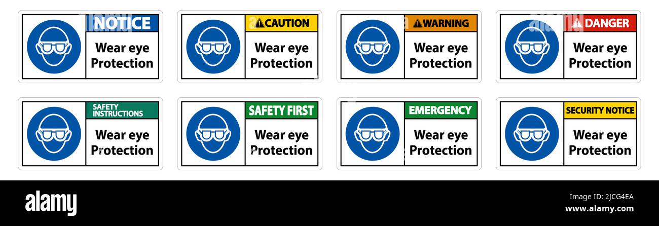 Wear eye protection on white background Stock Vector Image & Art - Alamy