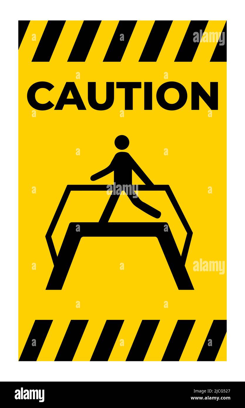 Caution Use Footbridge Symbol Sign Isolate On White Background Stock ...