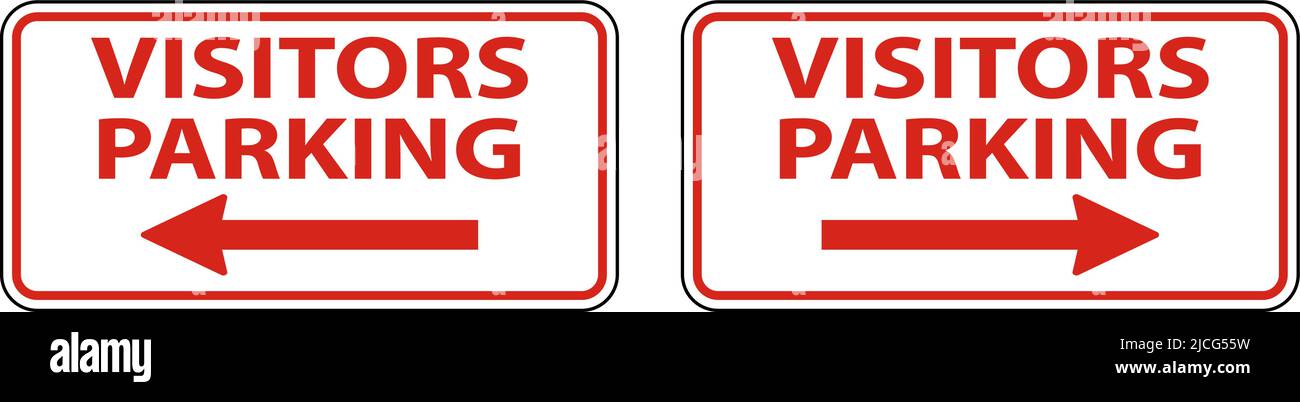 Visitors Parking Right Arrow Left Arrow Sign On White Background Stock ...