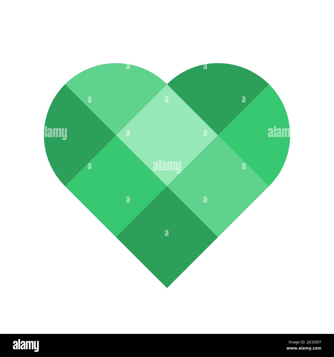 Green heart made of rectangles. Environmental conservation graphic ...