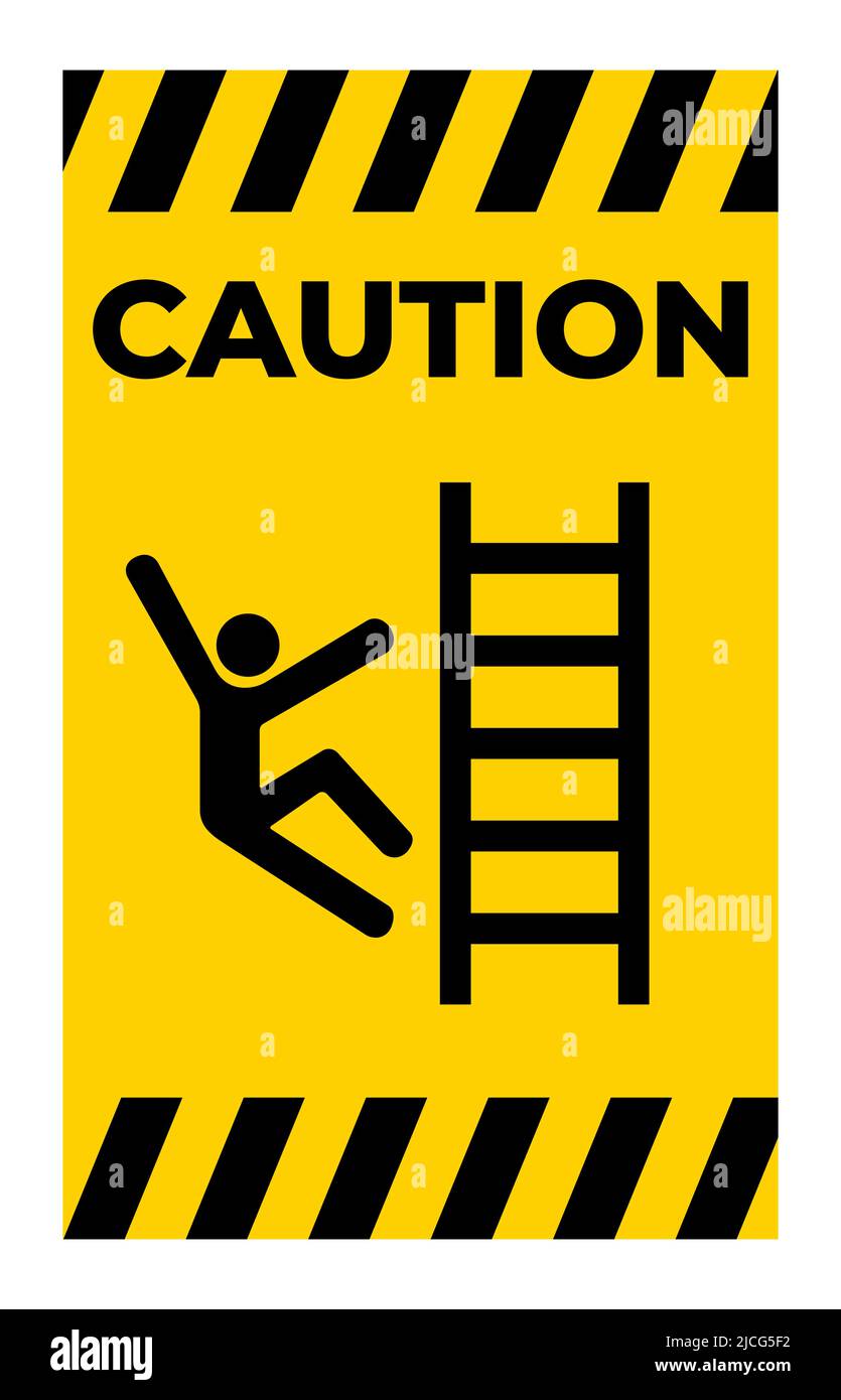 Caution Climb Hazard Symbol Sign Isolate On White Background Stock ...