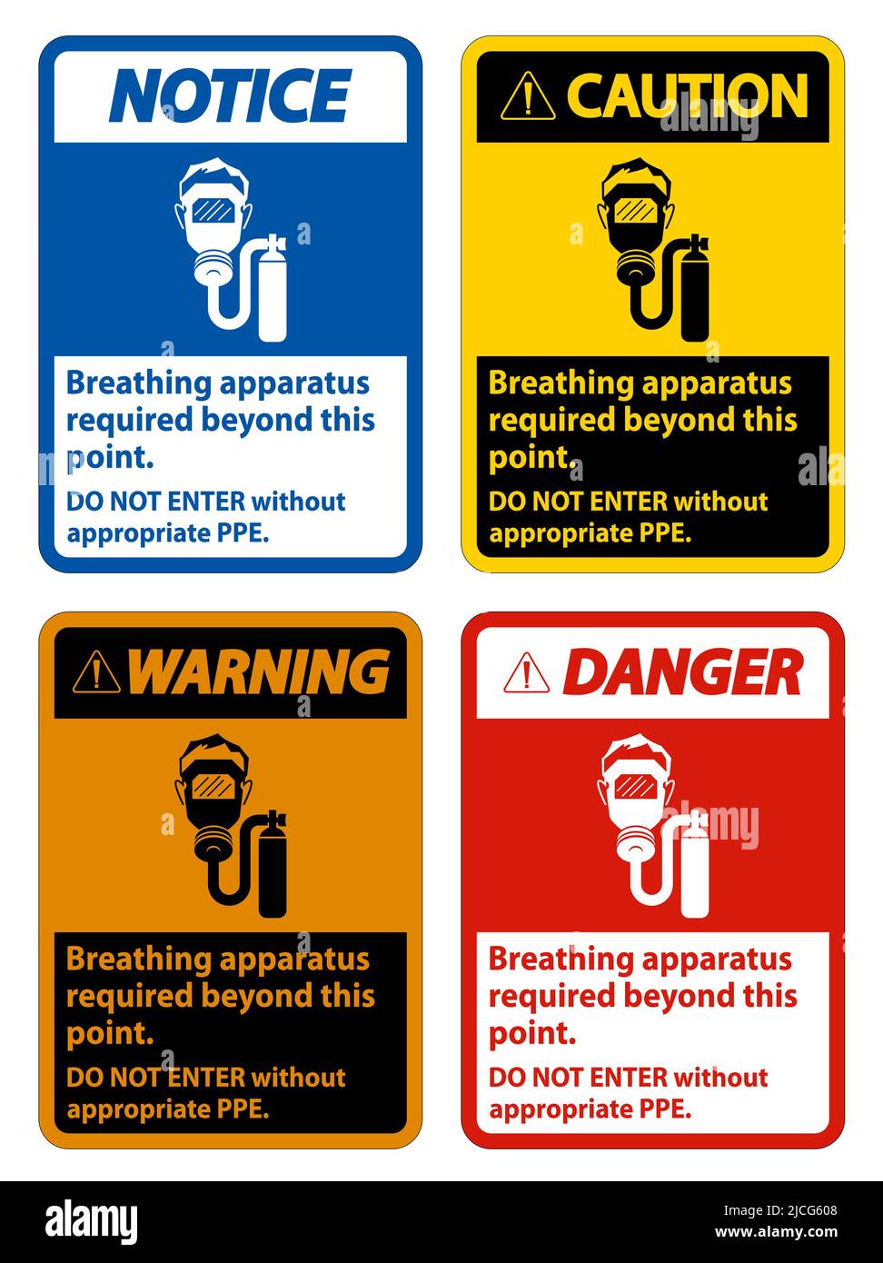 Warning Sign Breathing Apparatus Required Beyond This Point, Do Not ...