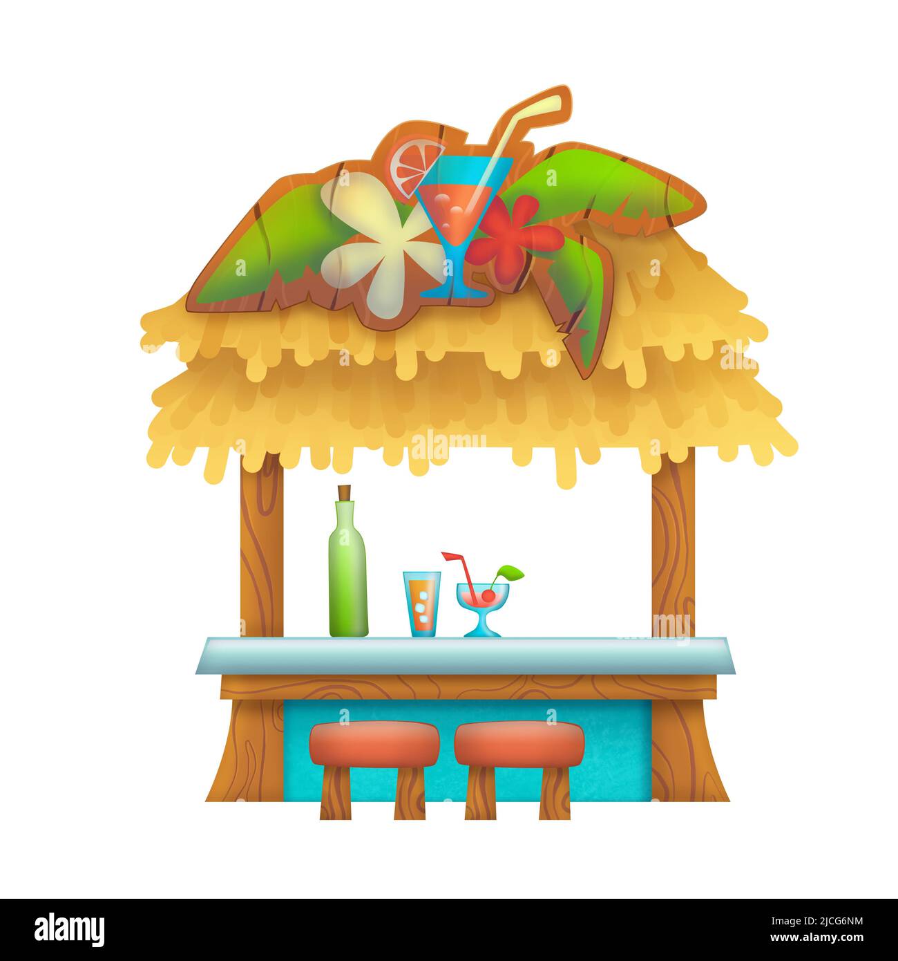 Beach bar isolated on white background. Cute illustration Stock Photo ...
