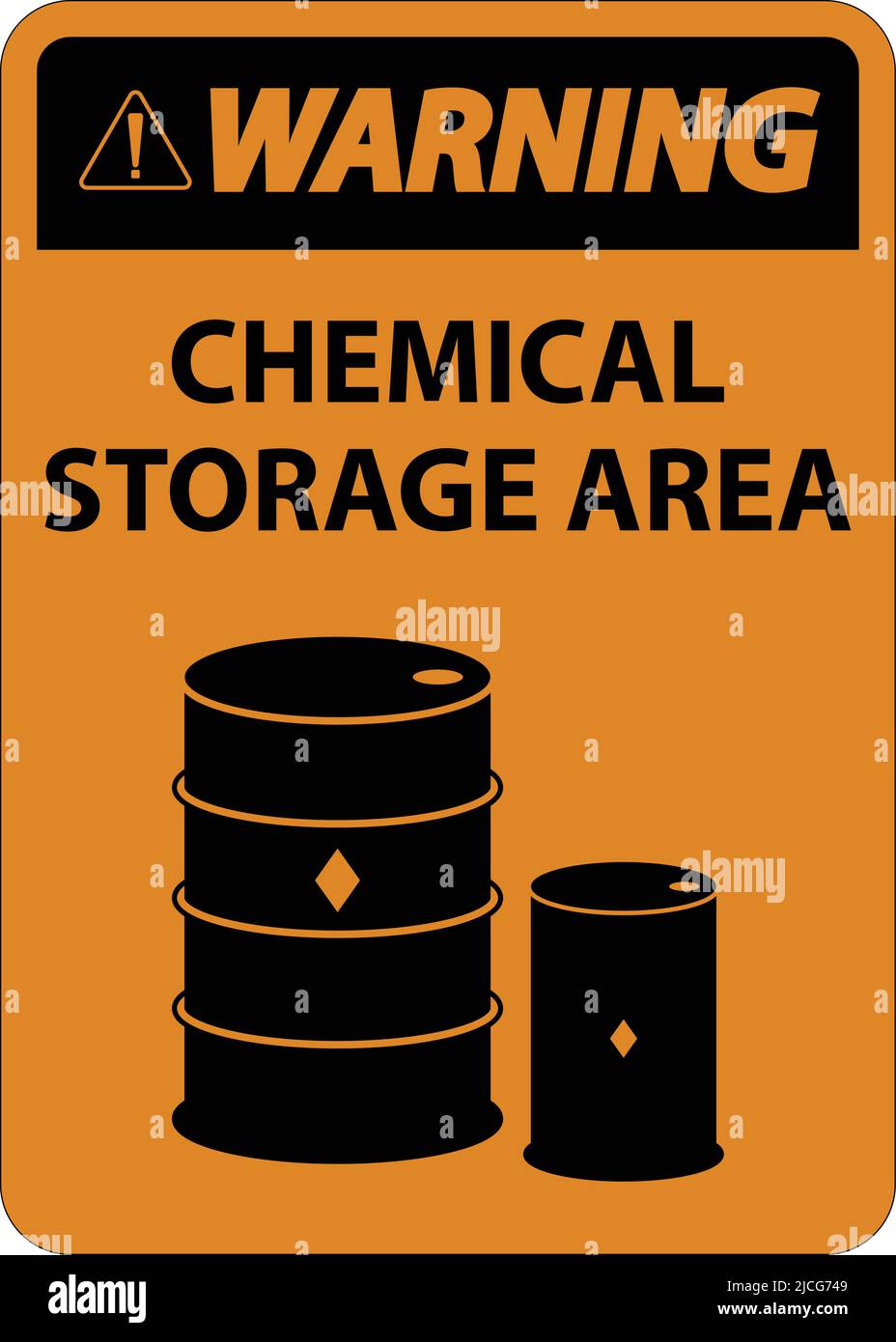 Warning Chemical Storage Area Sign On White Background Stock Vector ...