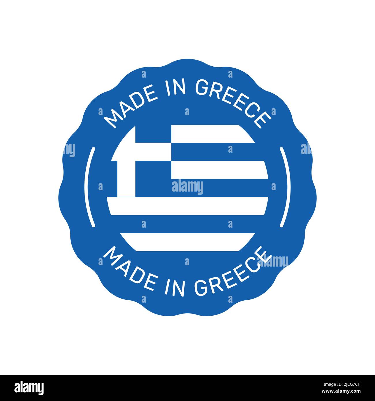 Made in Greece colorful vector badge. Label sticker with Greece flag ...