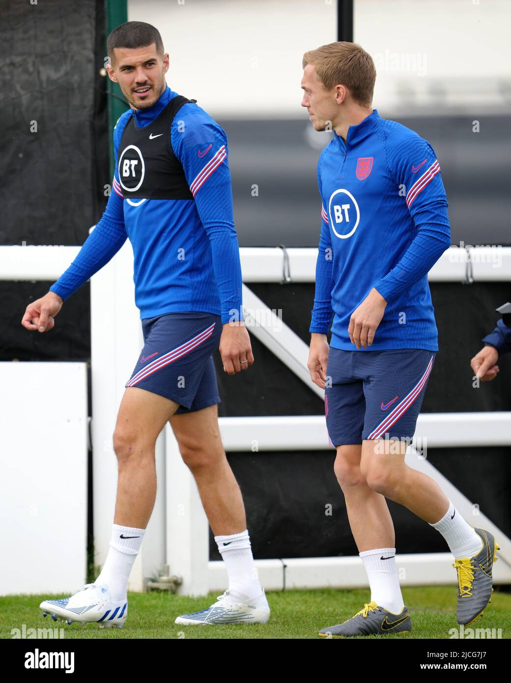 England's Conor Coady (left) and James Ward-Prowse during a training ...