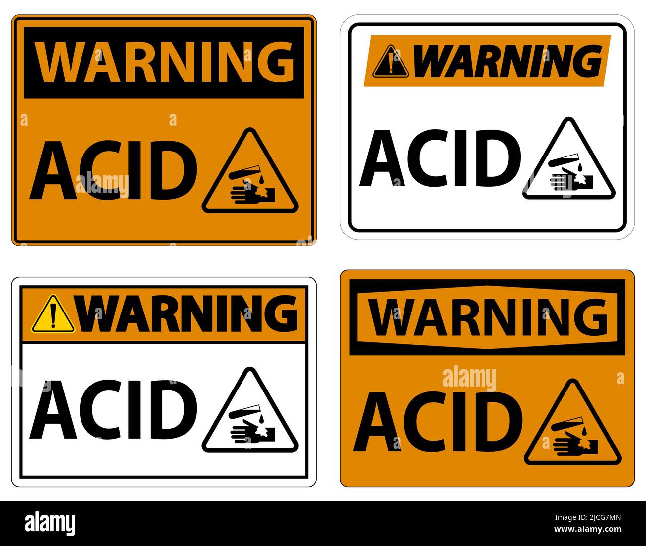 Label Acid Warning Sign On White Background Stock Vector Image & Art ...