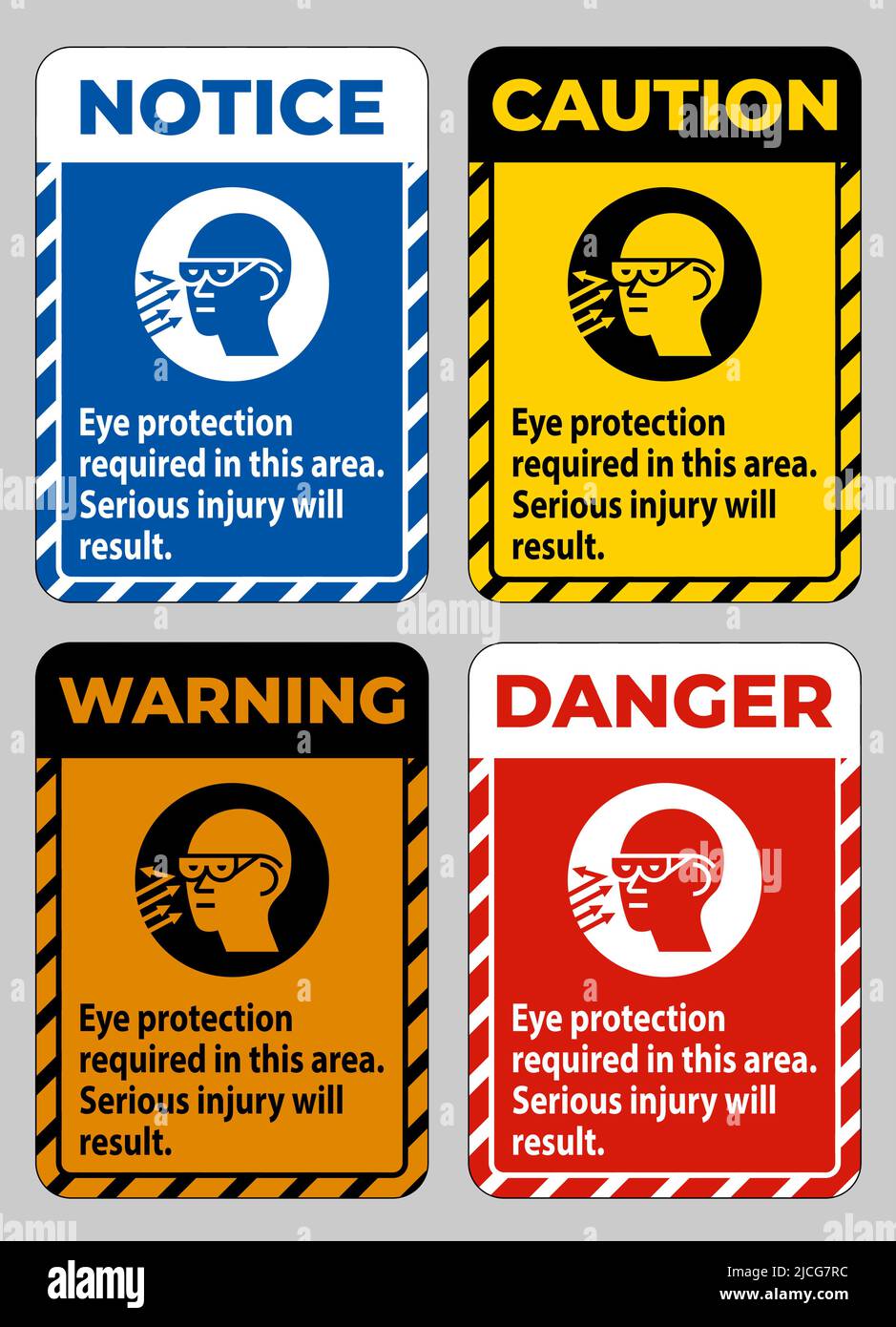 Eye Protection Required In This Area, Serious Injury Will Result Stock ...