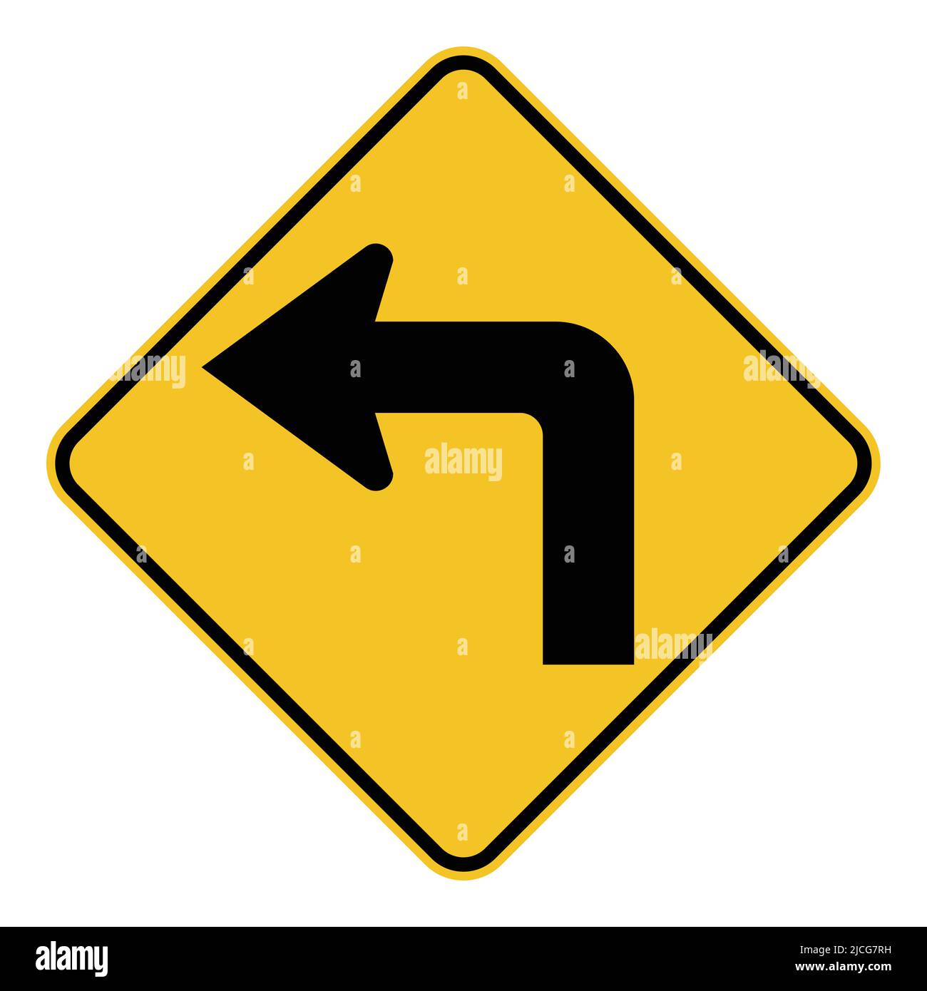Left turn ahead traffic sign,vector illustration Stock Vector Image ...