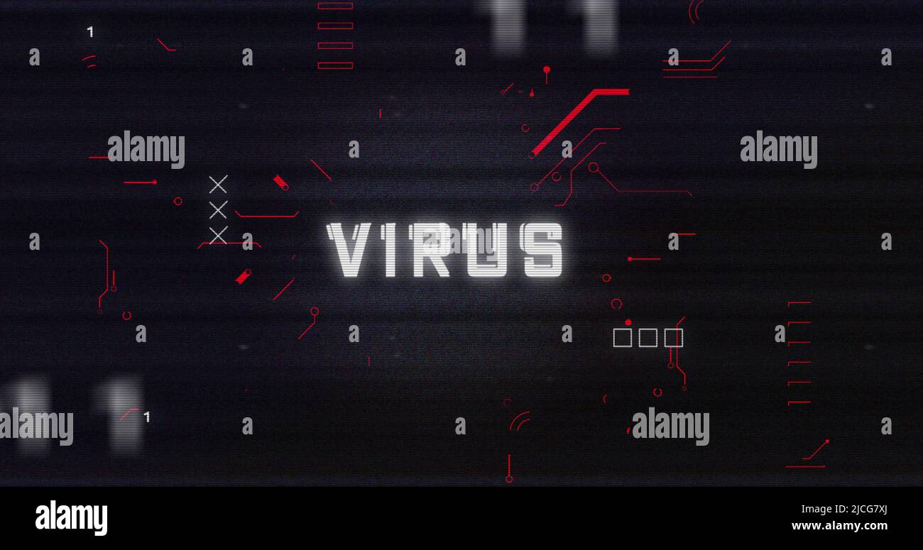 Image Of Interference Over Virus Text Data Processing And Computer