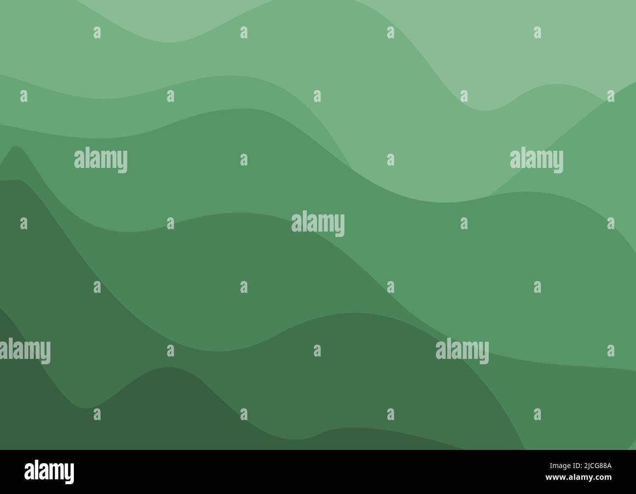 Calm green color abstract background with waves or hills layers Stock ...