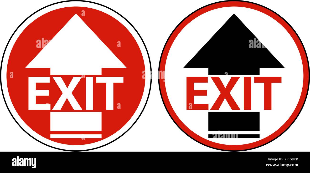 Exit Arrow Floor Sign On White Background Stock Vector Image & Art - Alamy