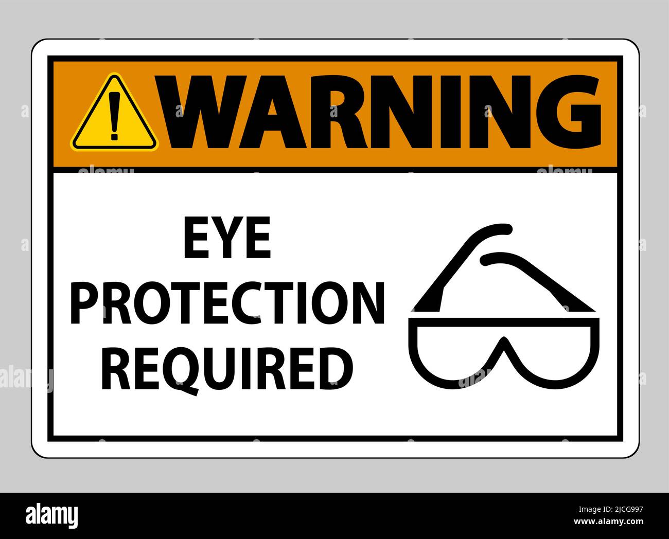 Warning sign Eye Protection Required on white background Stock Vector ...
