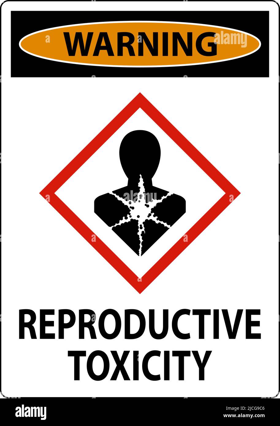 Warning Reproductive Toxicity GHS Sign On White Background Stock Vector ...