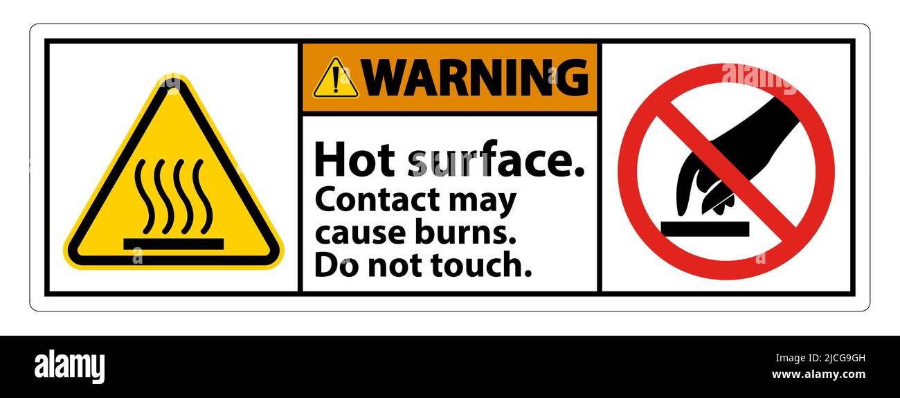 Warning Hot Surface Do Not Touch Symbol Sign Isolate on White ...