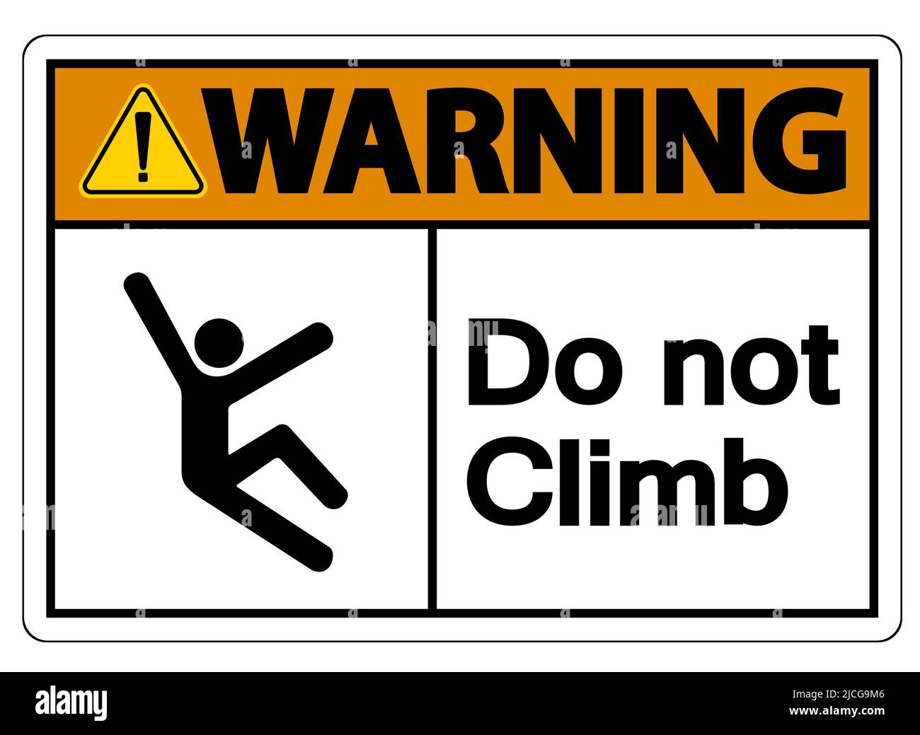 Warning Do Not Climb Symbol Sign on White Background Stock Vector Image ...