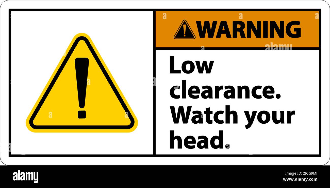 Warning Watch Your Head Sign On White Background Stock Vector Image ...