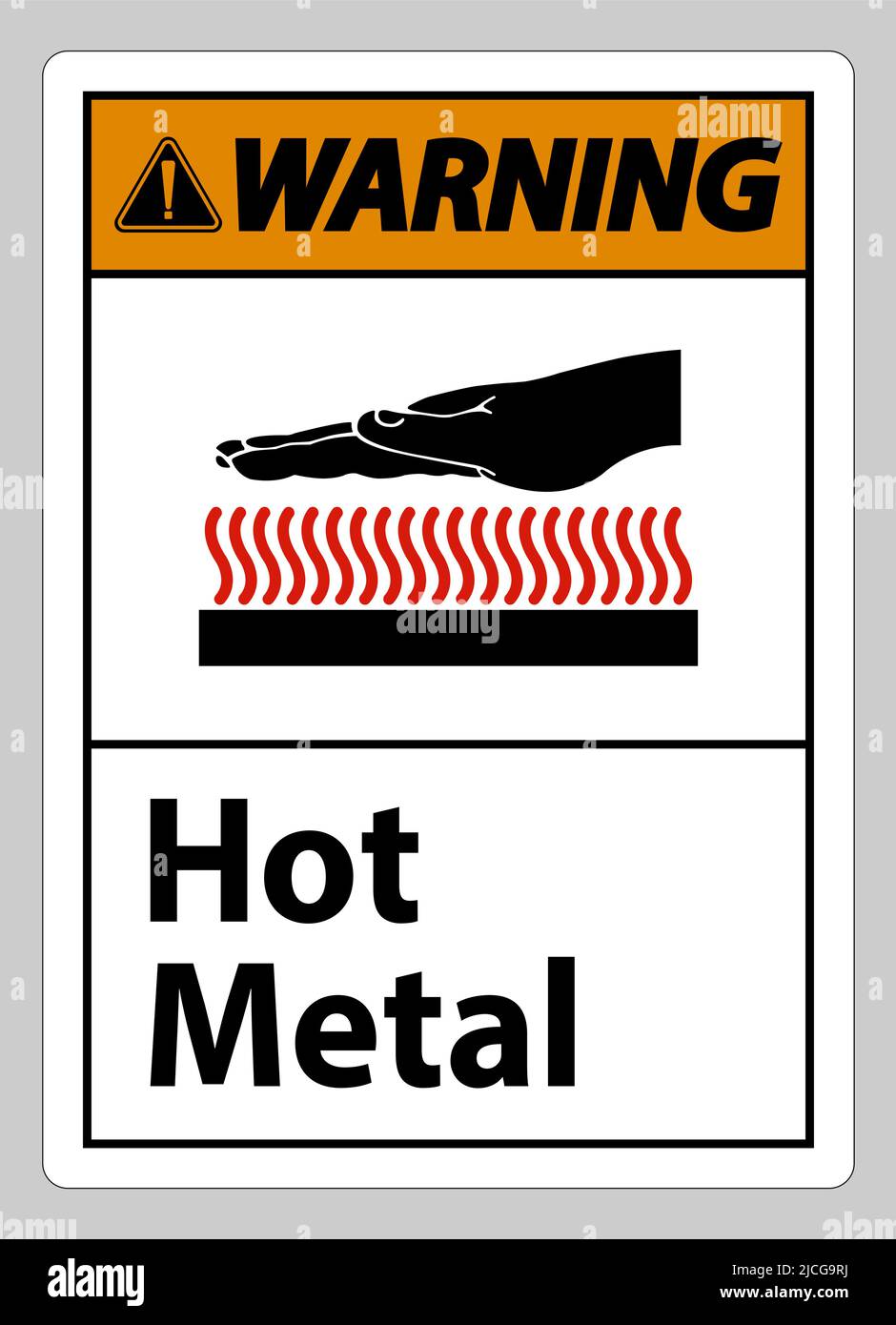 Warning Hot Metal Symbol Sign Isolated On White Background Stock Vector ...