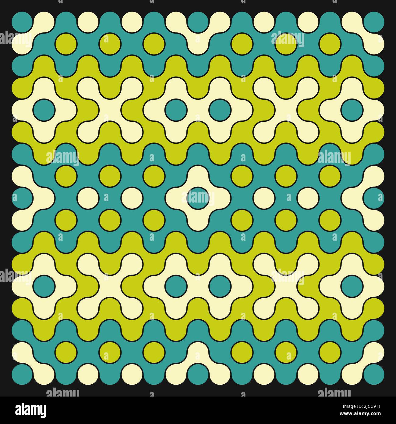Random Color Rounded Truchet Tiling Illustration Stock Vector Image