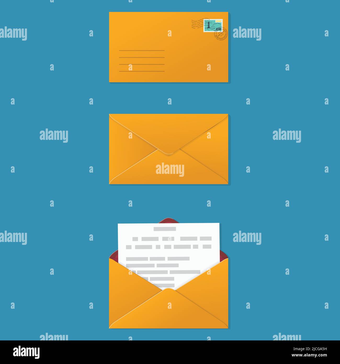 Set of envelopes with letter Stock Vector Image & Art - Alamy