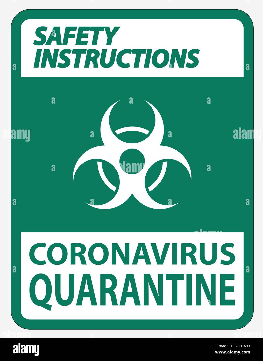 Safety Instructions Coronavirus Quarantine Sign Isolated On White ...
