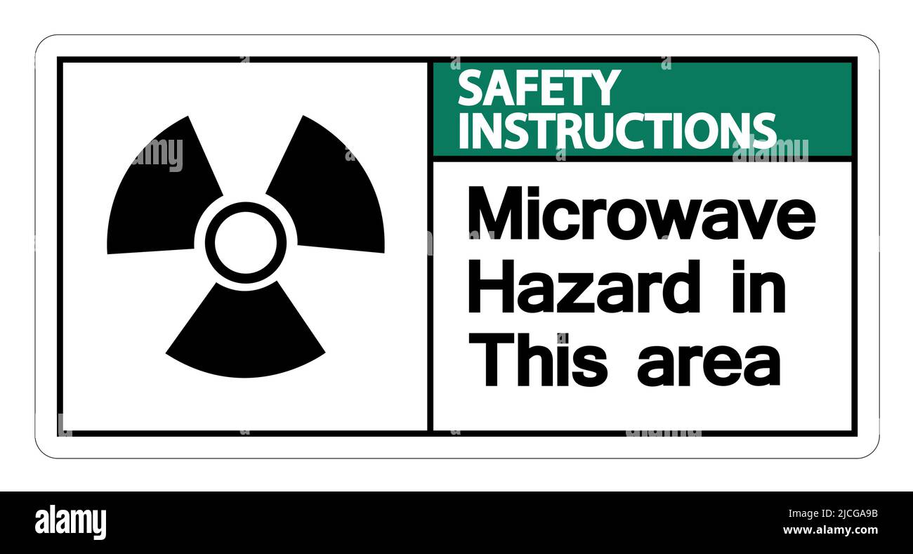 Safety instructions Microwave Hazard Sign on white background,Vector ...