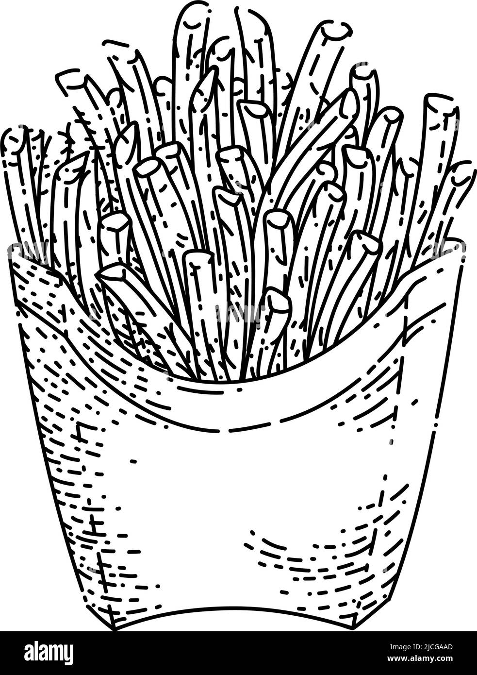 french fries box sketch hand drawn vector Stock Vector Image & Art - Alamy