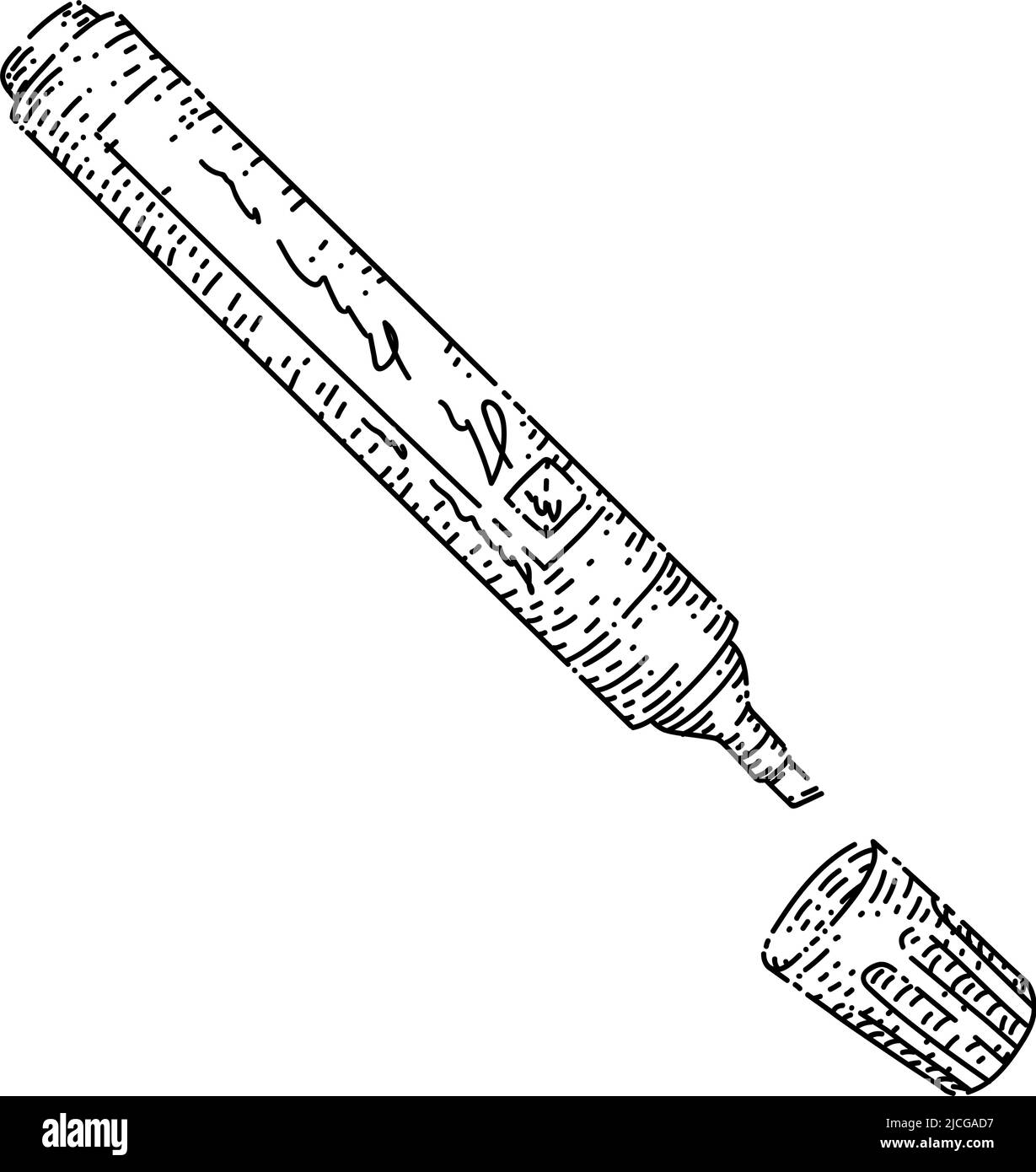 marker stationery sketch hand drawn vector Stock Vector Image & Art - Alamy