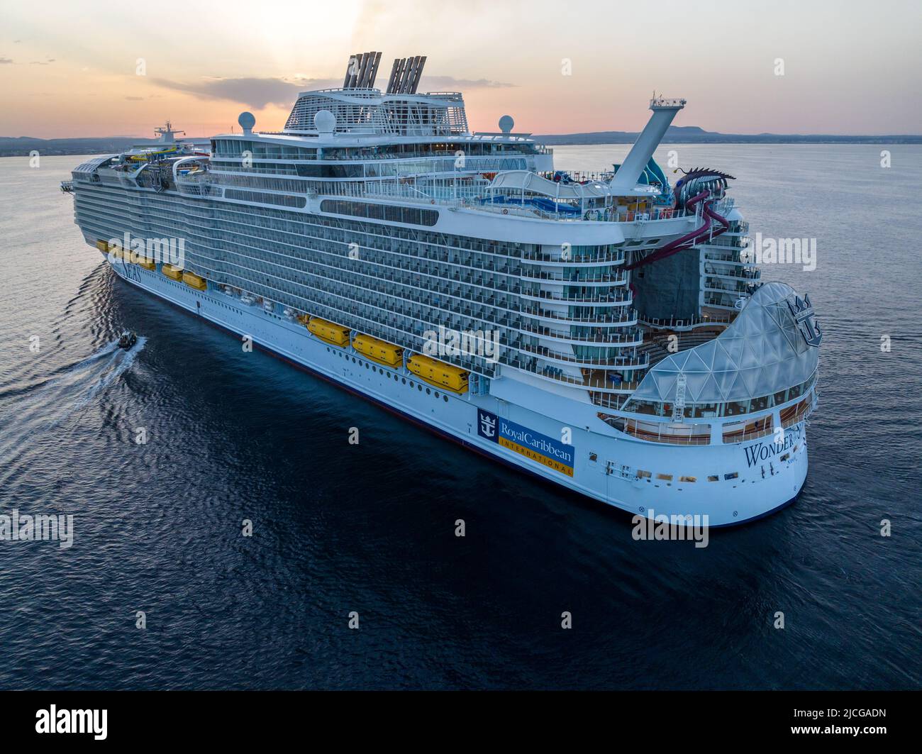 Wonder of the Seas cruise ship by Royal Caribbean,. The biggest cruise ...