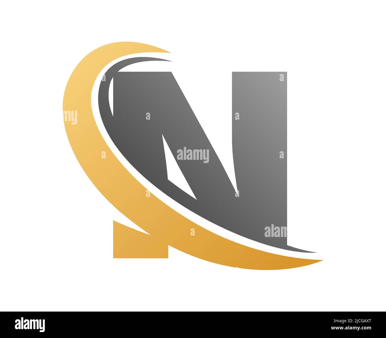 Stylized letter N for monogram, logo, sticker emblem and creative ...