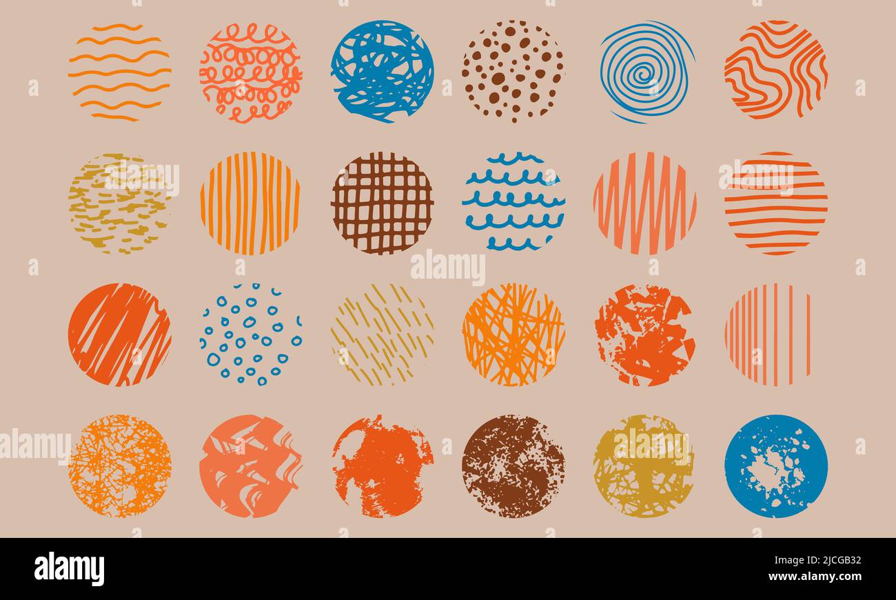 Abstract round modern pattern icon. Contemporary line doodle geometric ...
