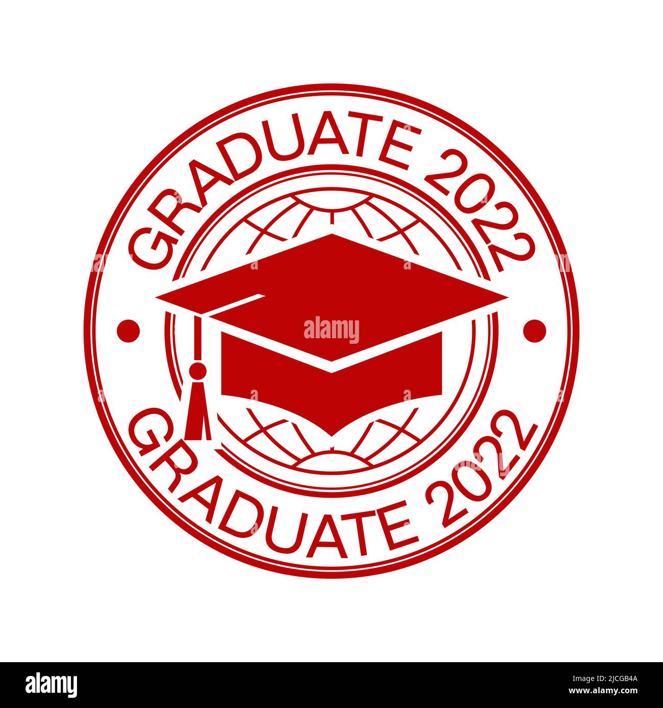 Graduate and class of 2022 with a graduation cap. Vector illustration ...