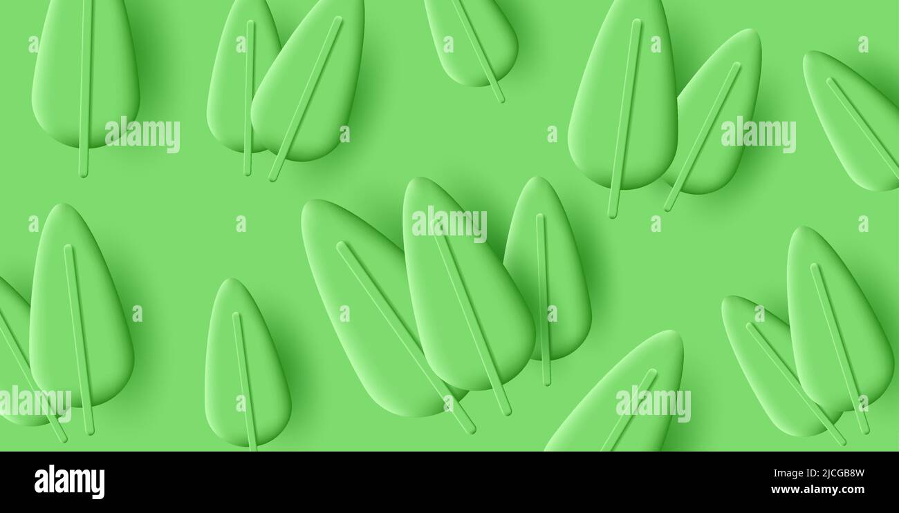 background with 3d render leaves pattern. Vector illustration Stock ...