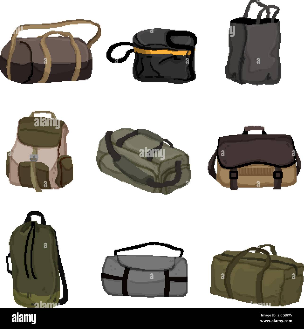 bag camp set cartoon vector illustration Stock Vector Image & Art - Alamy