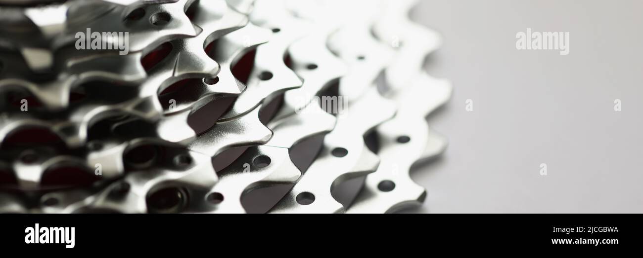 Bicycle roller chain that transfers power from pedals to drive Stock ...