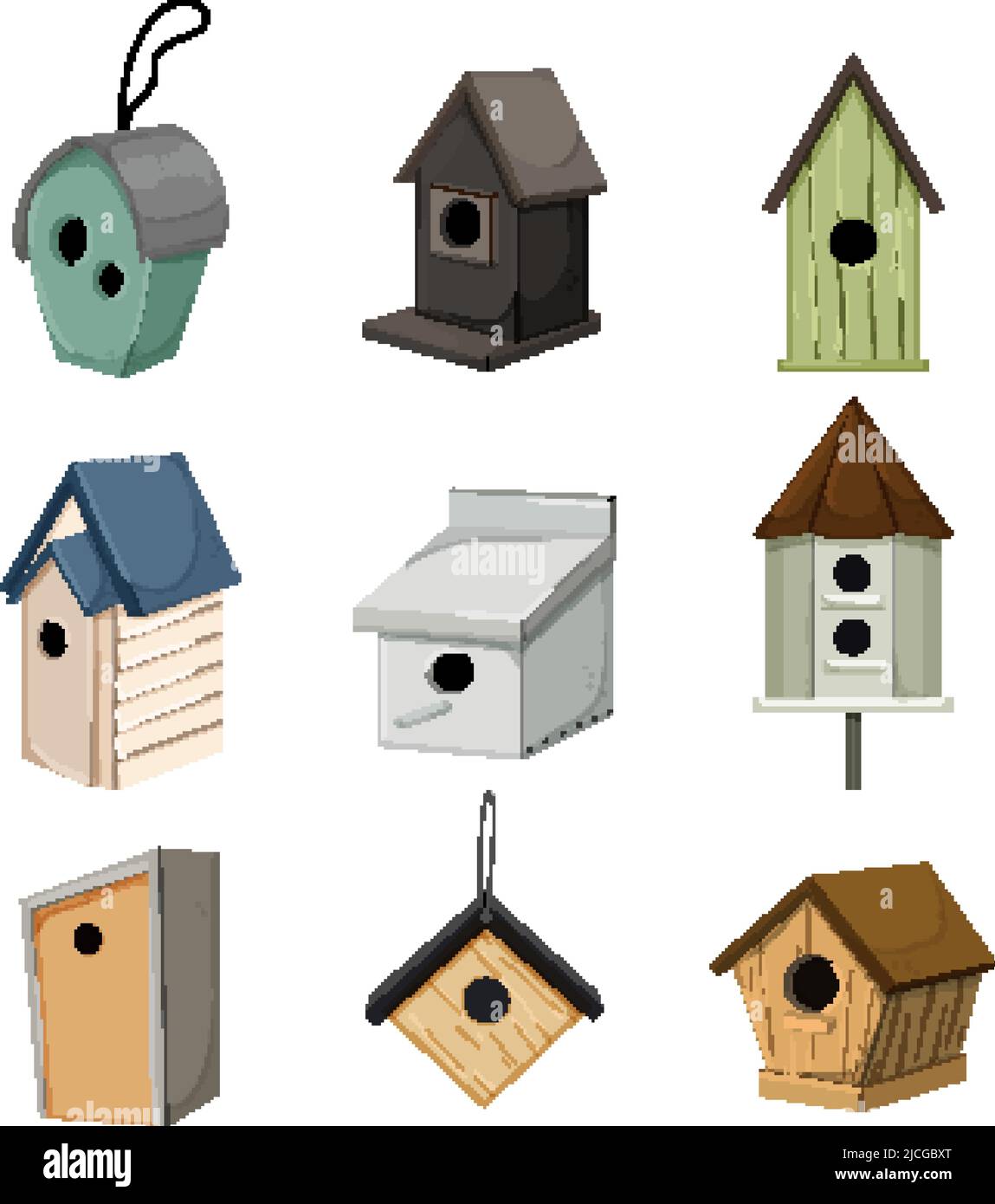 bird house set cartoon vector illustration Stock Vector Image & Art - Alamy