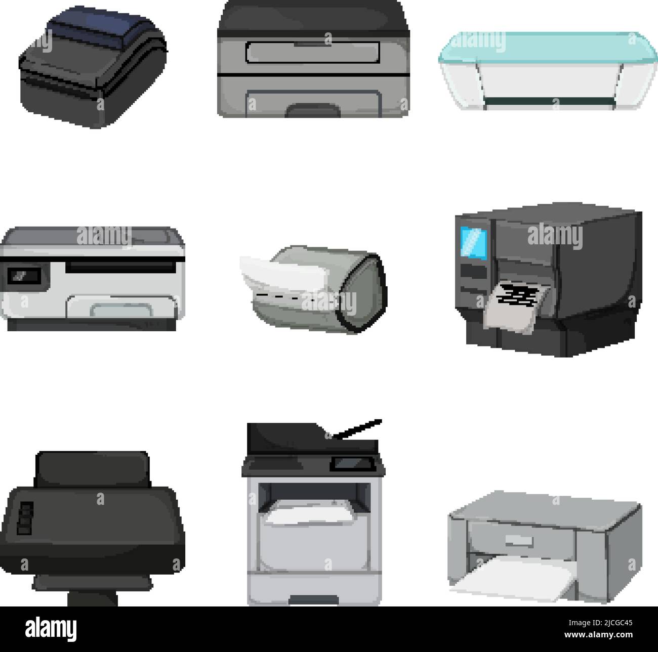printer paper set cartoon vector illustration Stock Vector Image & Art ...