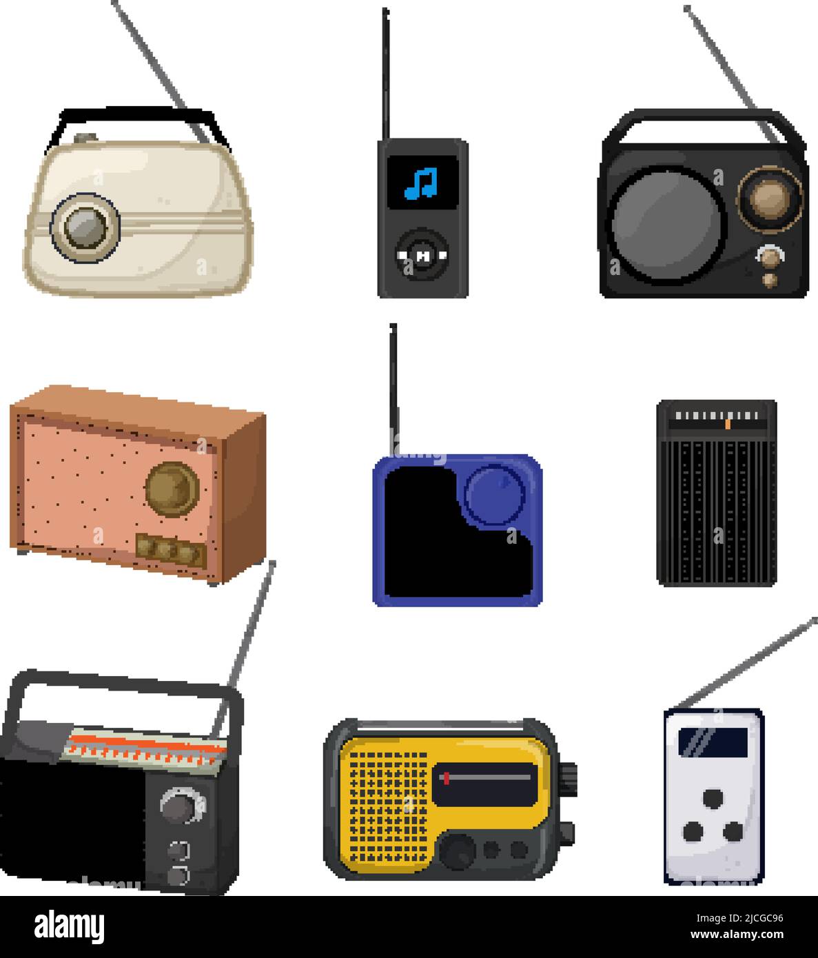 radio music set cartoon vector illustration Stock Vector Image & Art ...