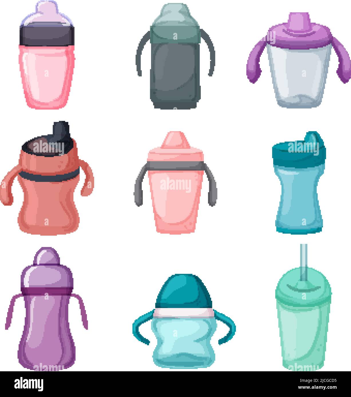 sippy cup set cartoon vector illustration Stock Vector Image & Art - Alamy