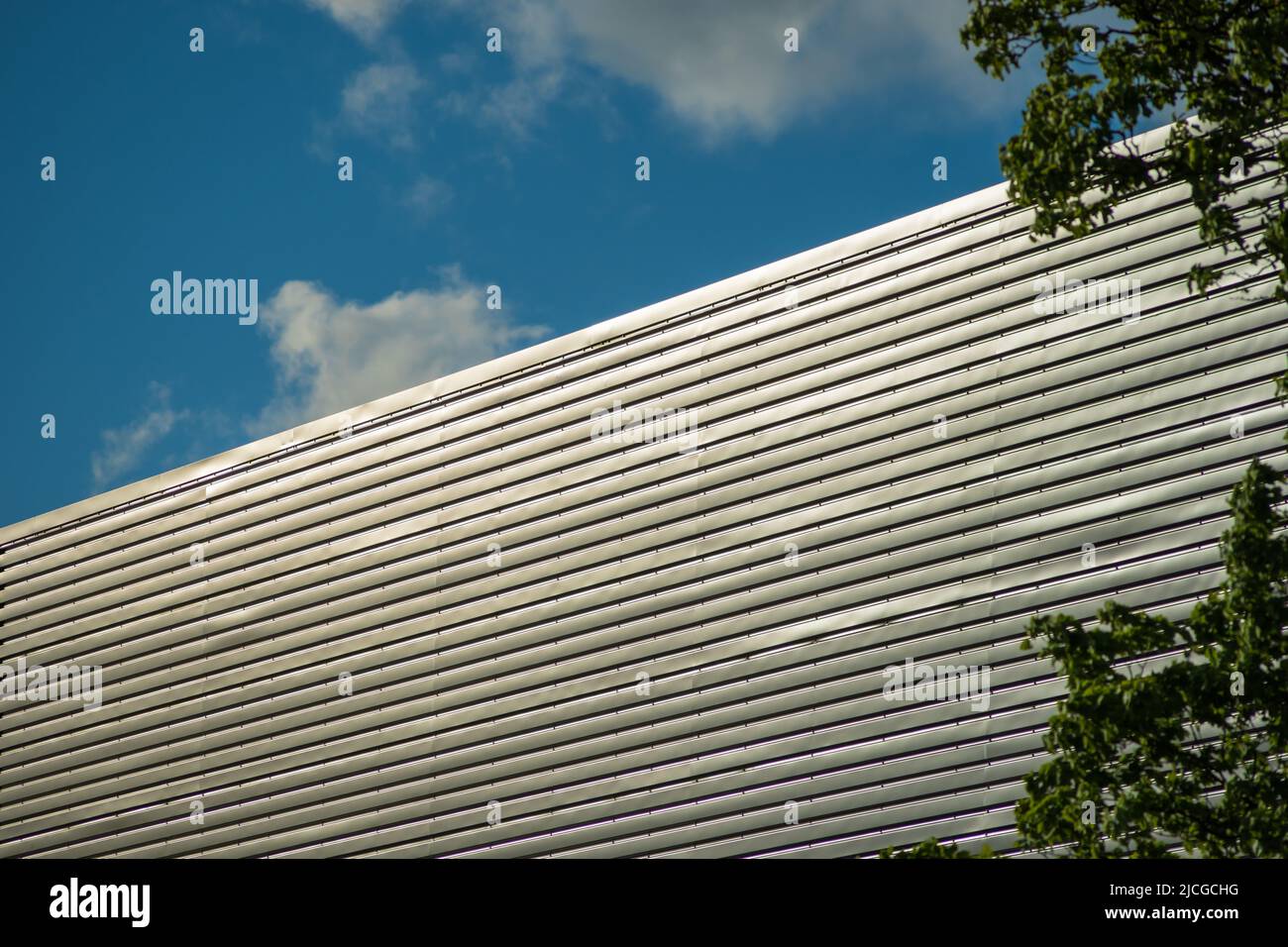 Warehouse wall metal texture surface in industrial estate in england ...