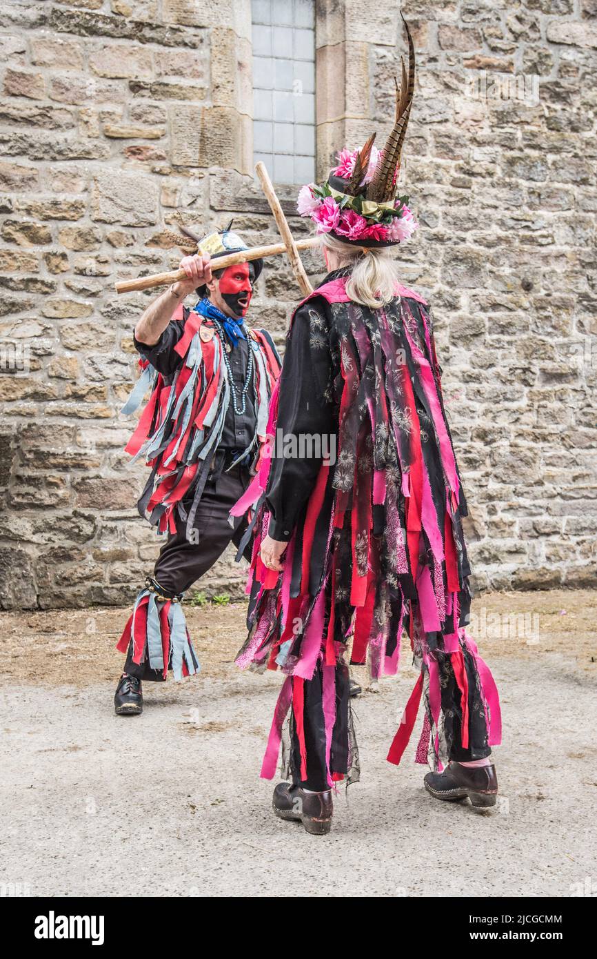 Flagcrackers of Craven border morris side in colourful rag jackets ...