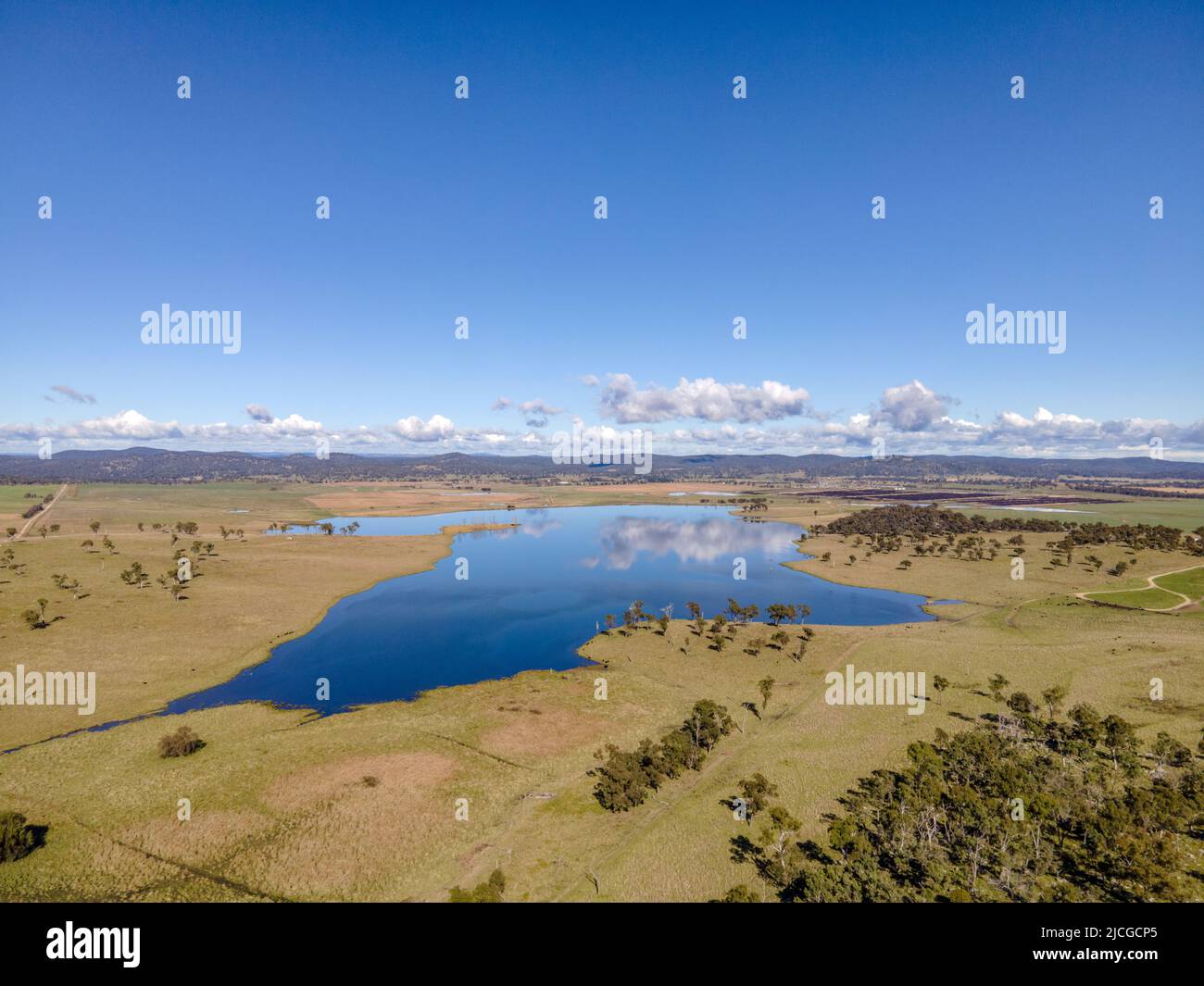 Aerial View at Rangers Valley Dam which is situated near Glen Innes ...