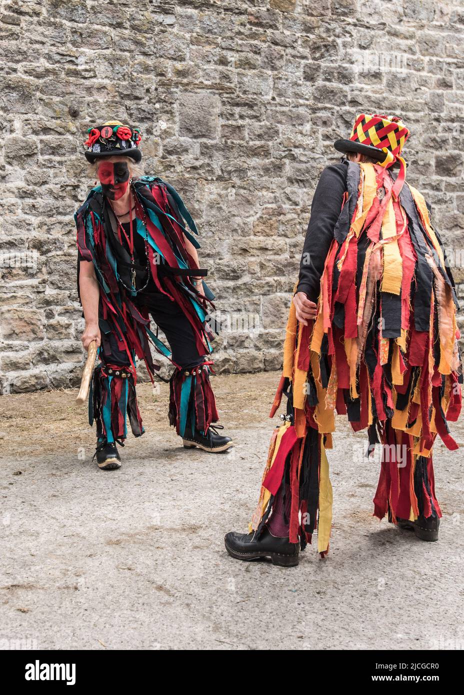 Flagcrackers of Craven border morris side in colourful rag jackets ...