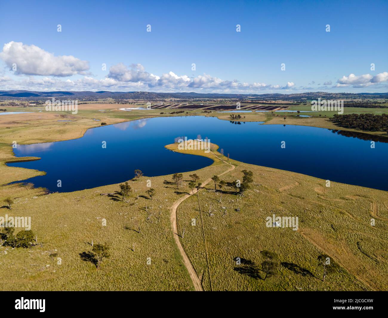 Aerial View at Rangers Valley Dam which is situated near Glen Innes ...