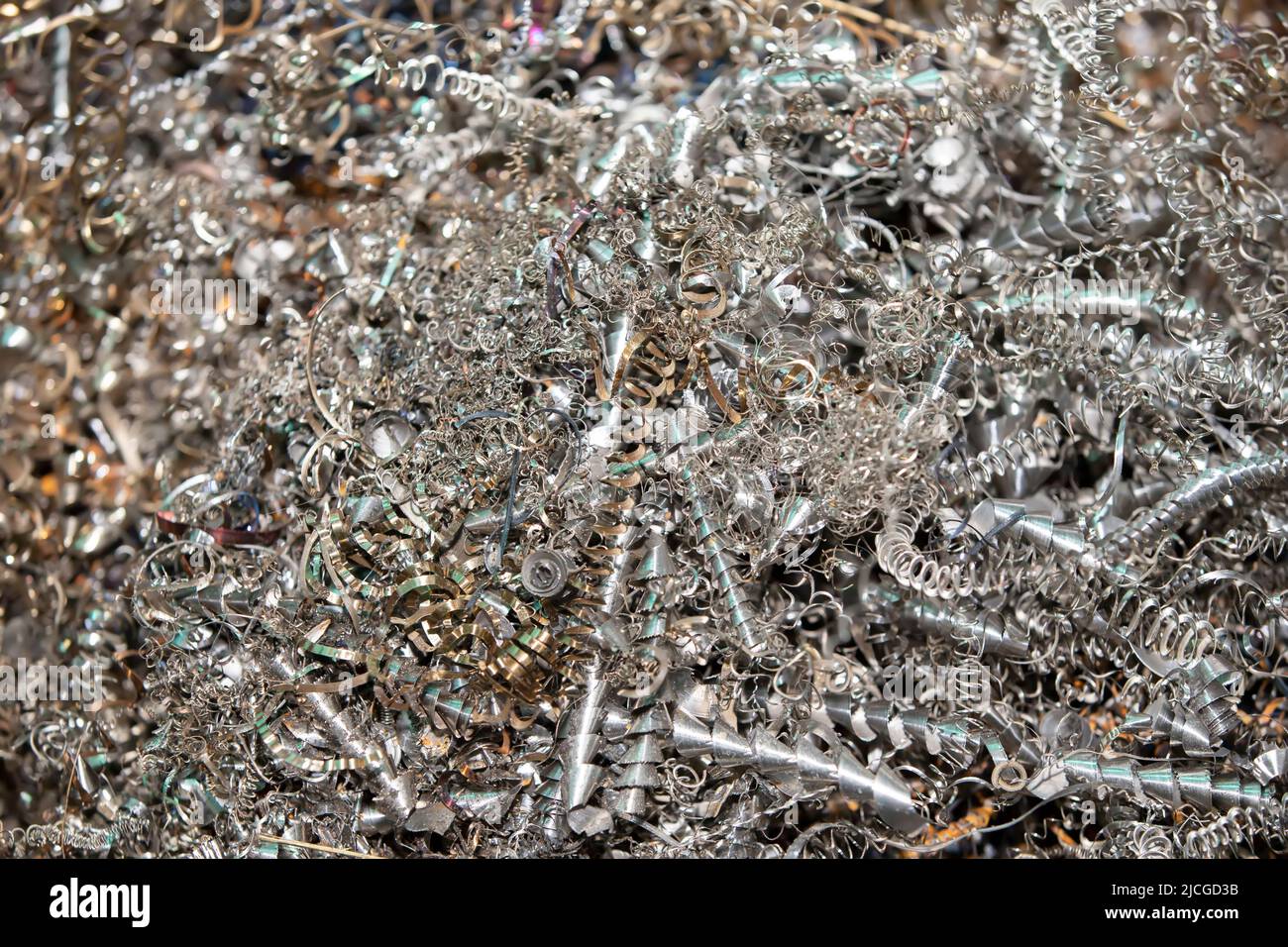 Metal shavings. Industrial scraps from metal cutting Stock Photo - Alamy