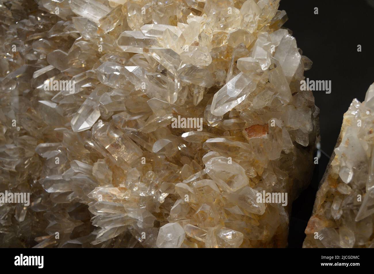 Cluster of quartz crystal geodes growing symmetrically in a large ...