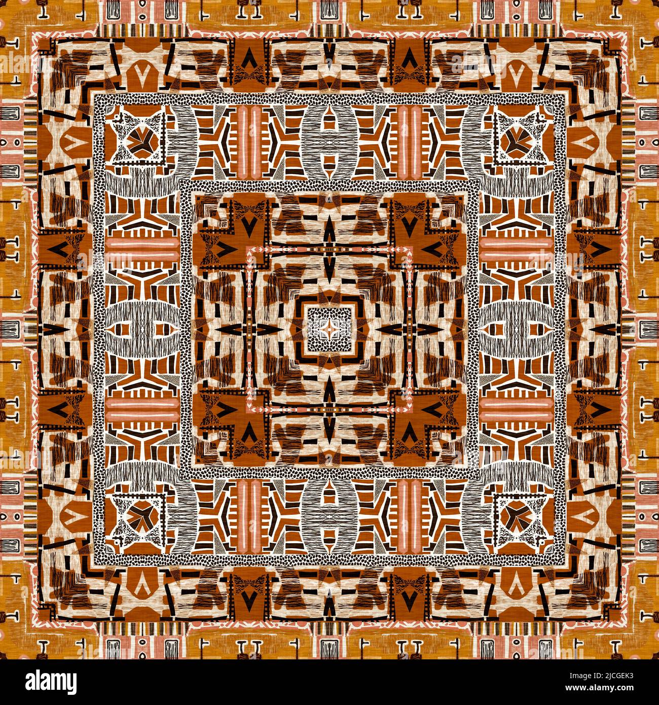 Brown safari animal print patchwork seamless pattern. Natural quilt ...
