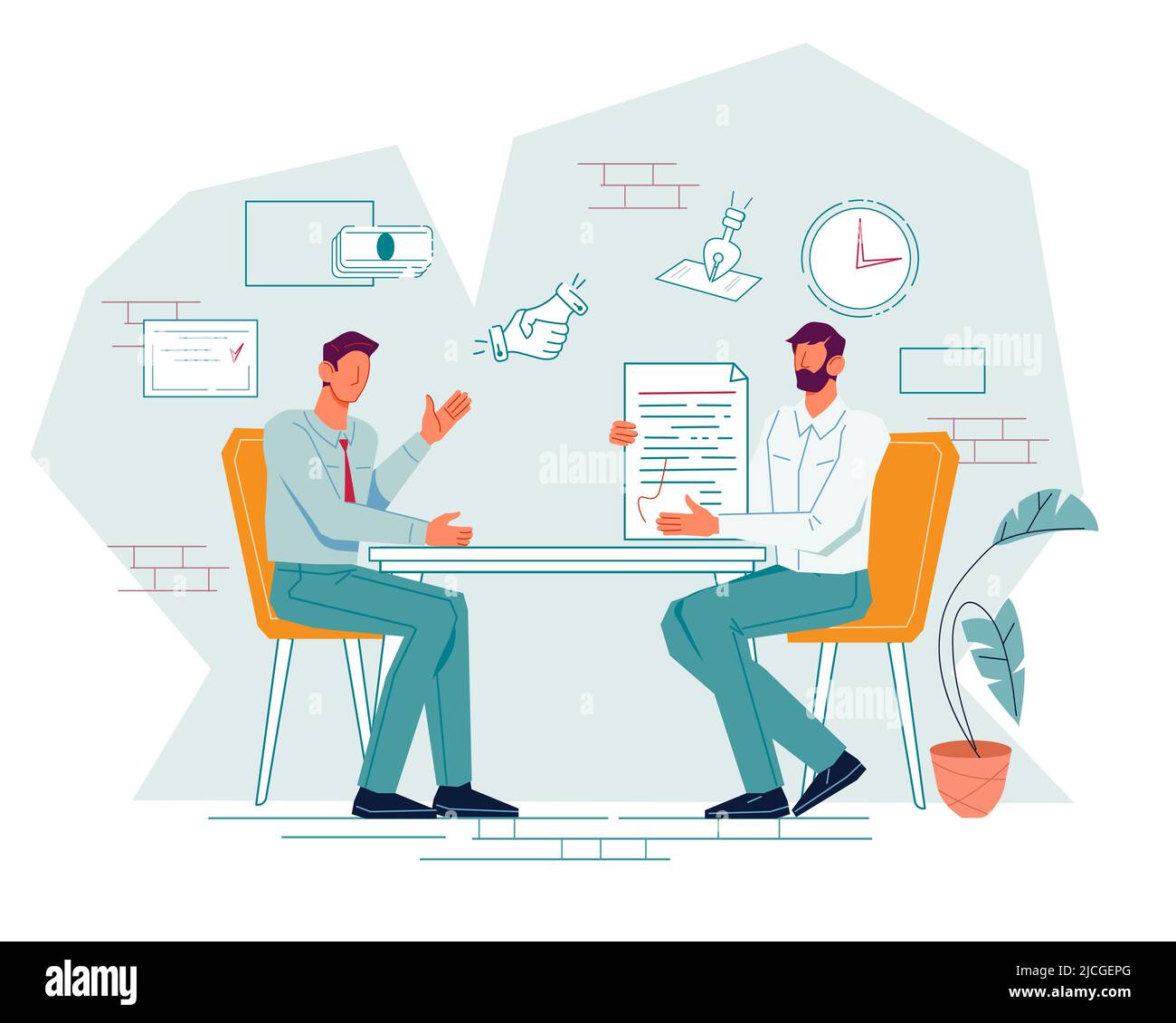 People negotiating illustration hi-res stock photography and images - Alamy
